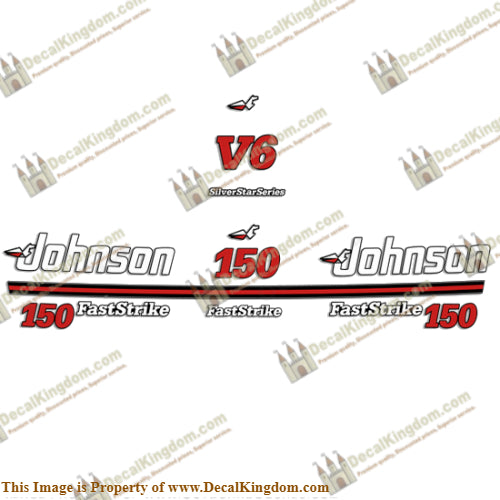 Johnson 150hp V6 FastStrike Decals - 1991 - 1996