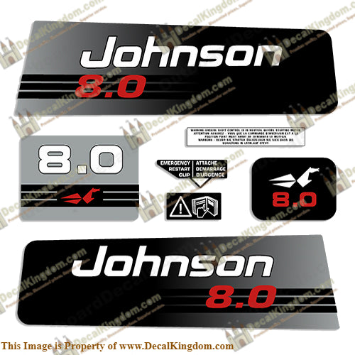 Johnson 8hp Decals - 1992 - 1994