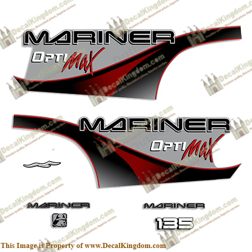Mariner 135hp Optimax Decal Kit - 2000 (Red)