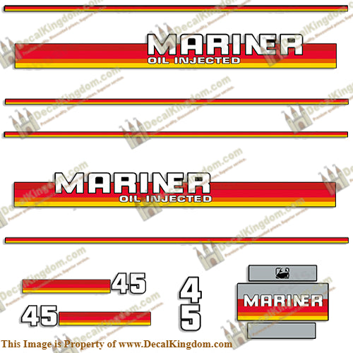 Mariner 1984 - 1990 45hp Decal Kit