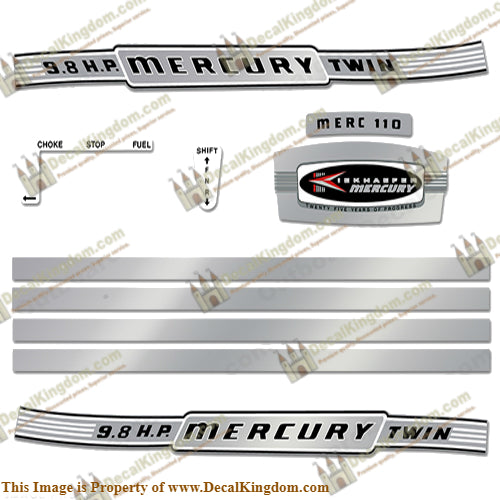 Mercury 1964 9.8HP Outboard Engine Decals