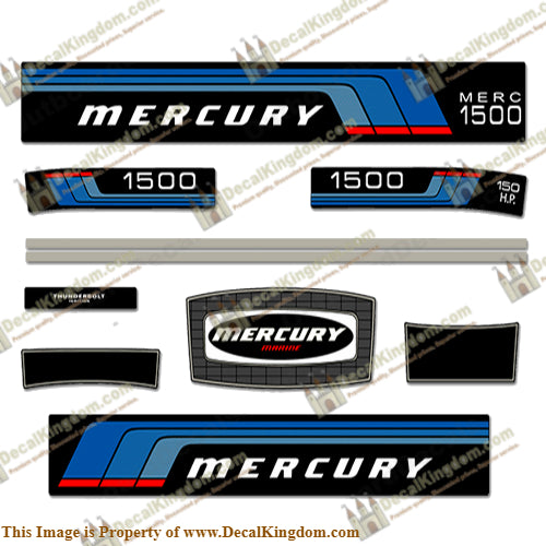 Mercury 1976 150HP Thunderbolt Decal Kit