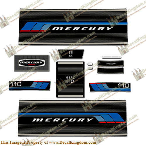 Mercury 1976 Outboard Decal Kit (Multiple Sizes Available)