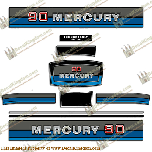 Mercury 1980 - 1982 90hp Outboard Decals