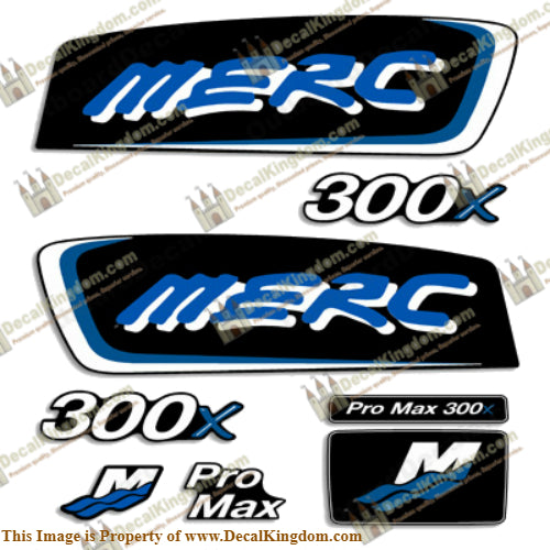 Mercury 300x ProMax Decals - Blue/White