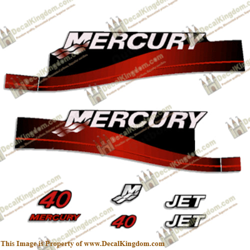 Mercury 40hp Jet Drive Decal Kit 1999-2004 (Red)