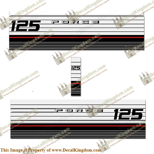 Mercury Marine Force 125hp Decal Kit - 1983-1986