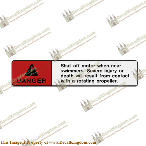 Warning Decal - Danger "Shut off motor..."